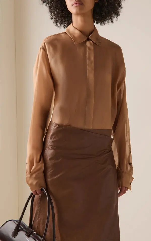 Magda Butrym Collared Silk Shirt