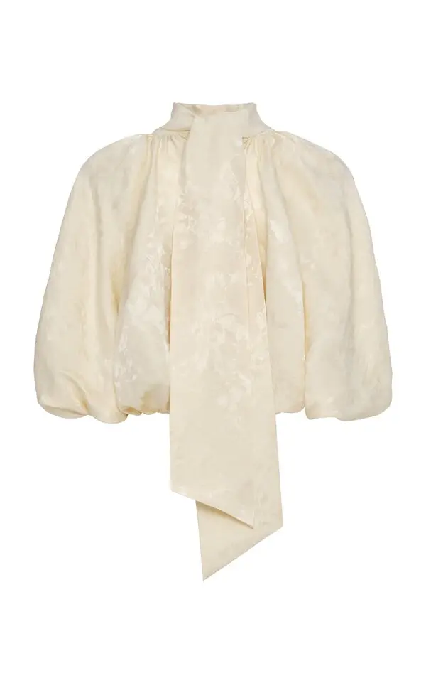 Magda Butrym High-neck Linen-silk Blouse