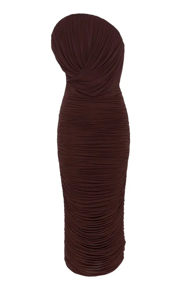 Magda Butrym Strapless Stretch-cotton Midi Dress
