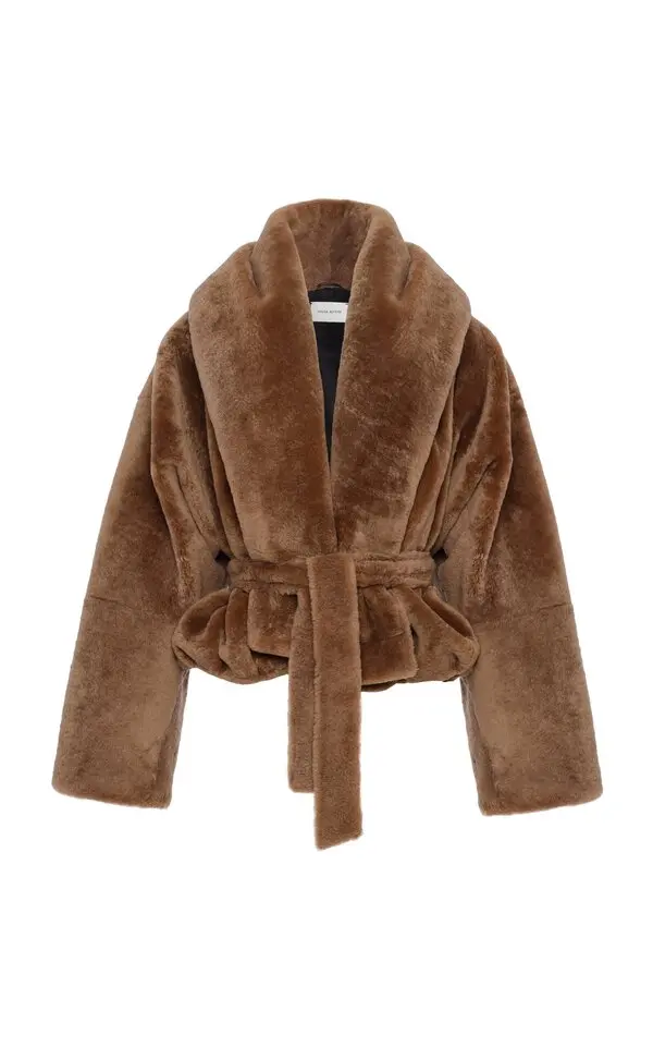 Magda Butrym Oversized Leather Shearling Jacket