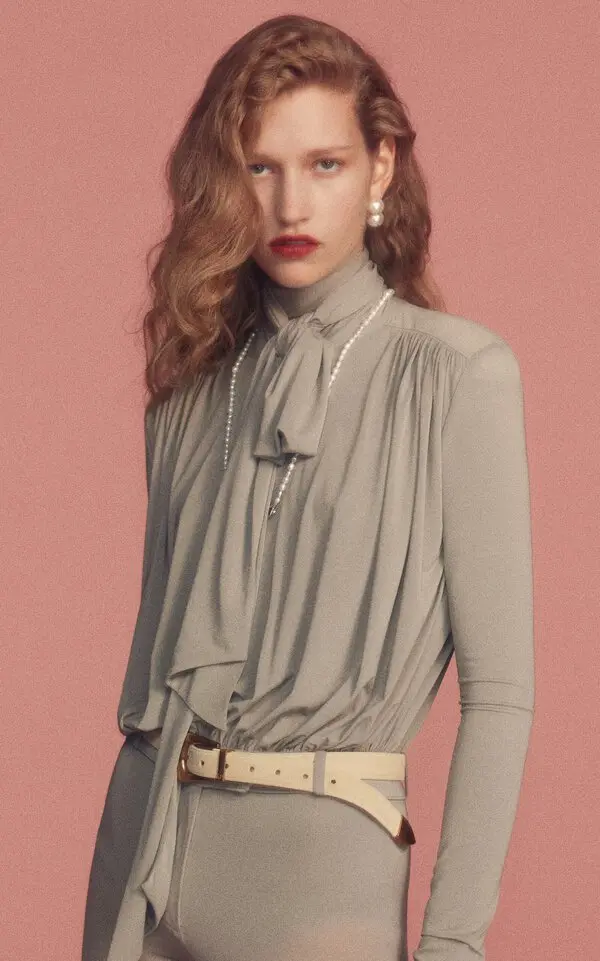 Magda Butrym Cream Suede Belt