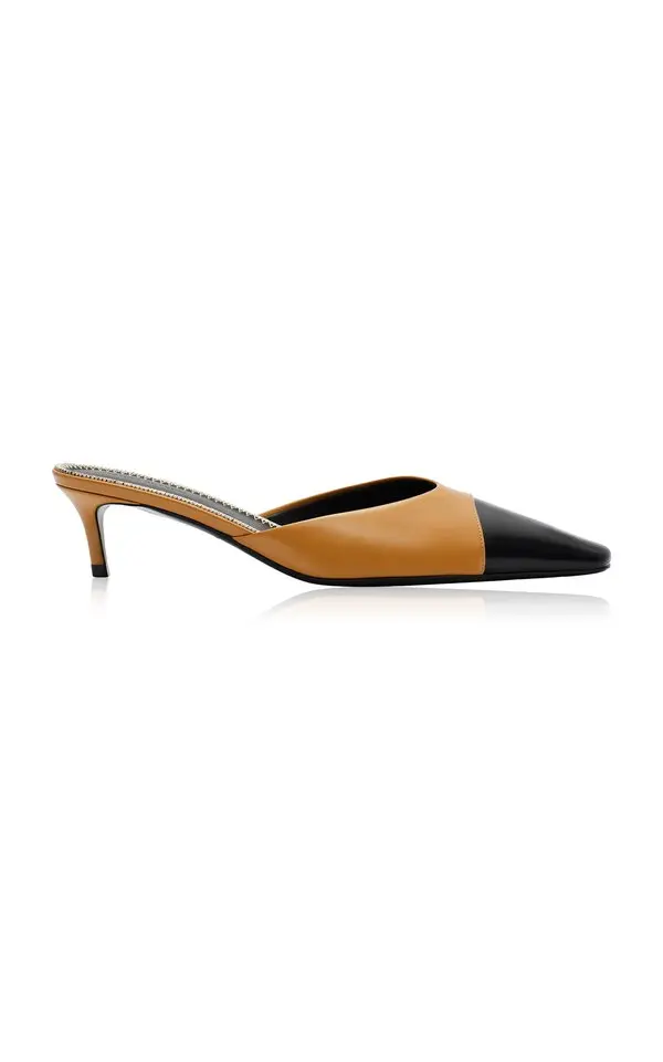 Magda Butrym Leather Mustard Kitten Mules