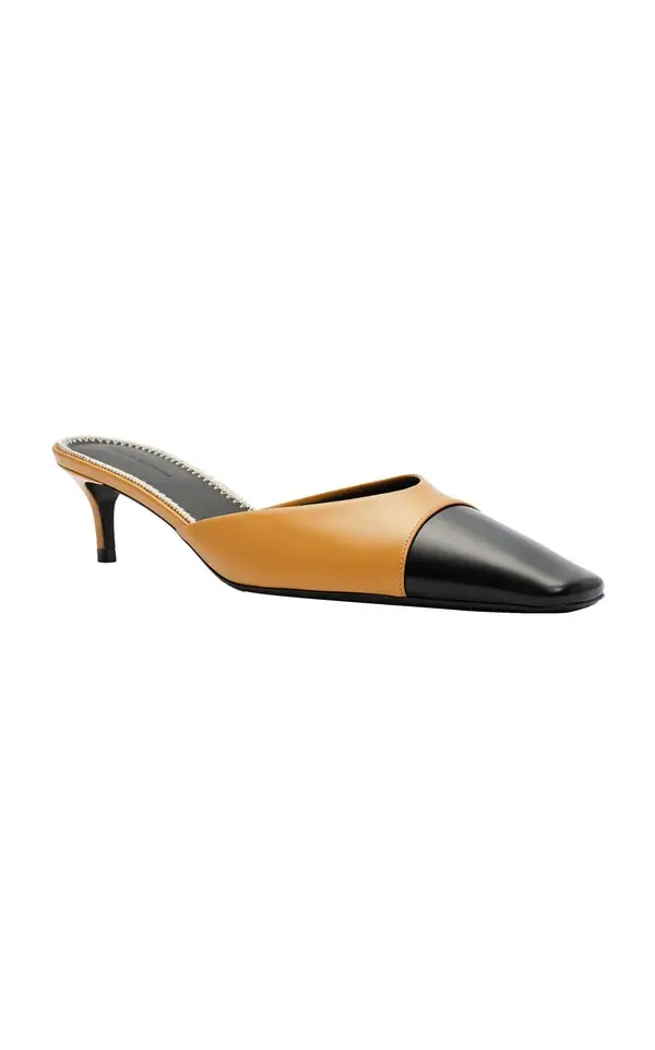 Magda Butrym Leather Mustard Kitten Mules