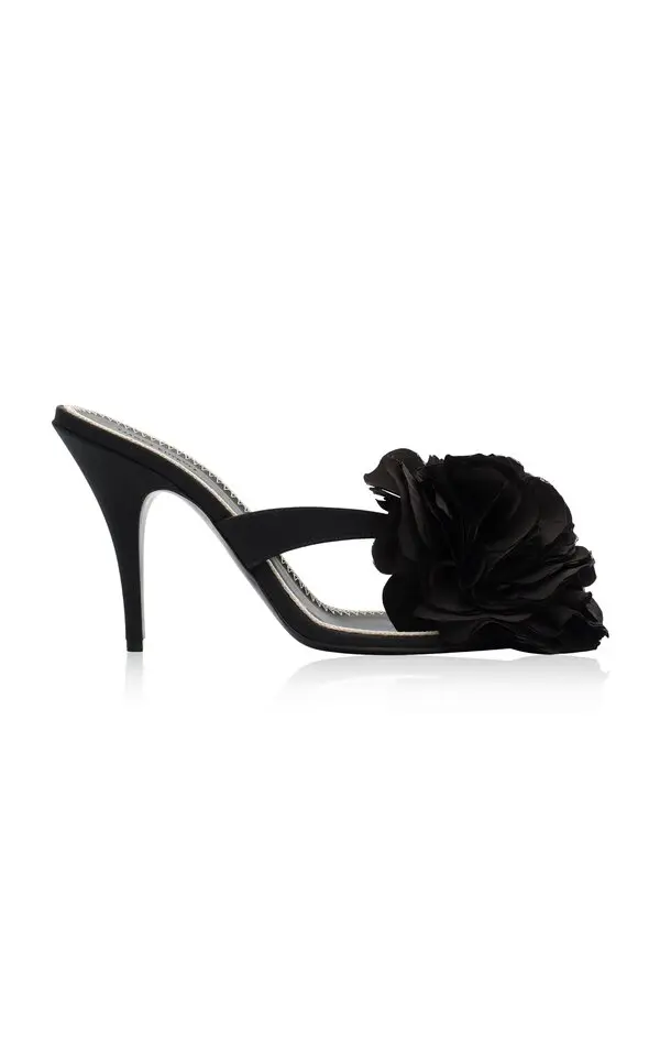 Magda Butrym Grosgrain With Flower Thong Sandals