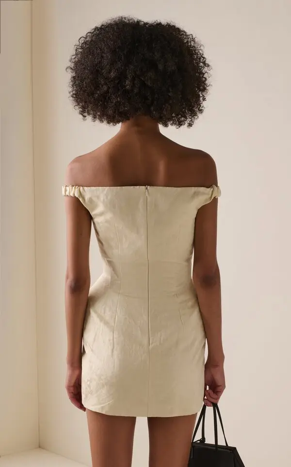 Magda Butrym Off-the-shoulder Linen-silk Mini Dress
