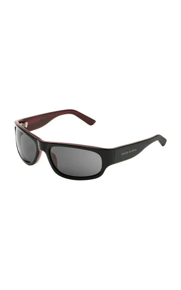 Magda Butrym And Burgundy Rectangular Sunglasses