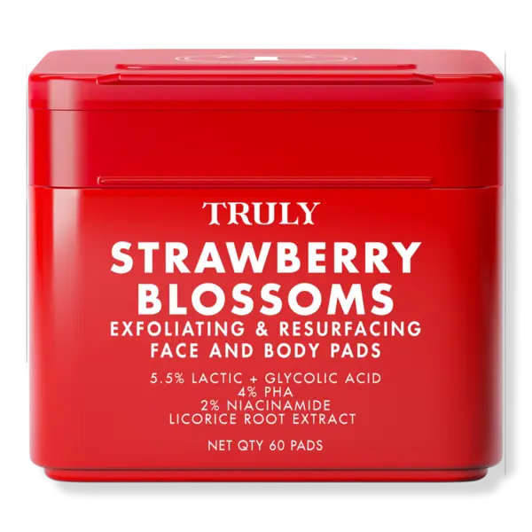 TRULY Strawberry Blossom Exfoliating & Resurfacing Face & Body Pads - One-color