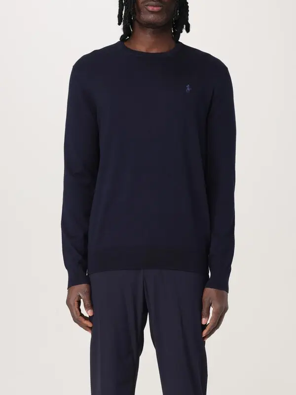 Polo Ralph Lauren Embroidered Logo Knit Sweater - Blue