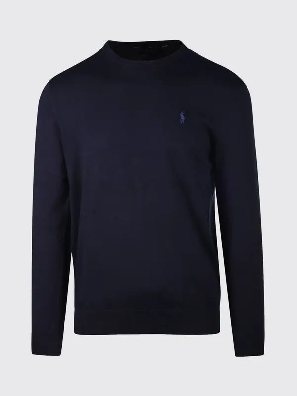 Polo Ralph Lauren Embroidered Logo Knit Sweater - Navy