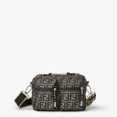 Fendi Camera Case In Technical Fabric With Ff Zucca Motif