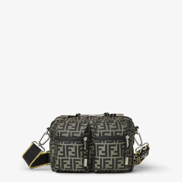 Fendi Camera Case In Technical Fabric With Ff Zucca Motif