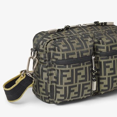 Fendi Camera Case In Technical Fabric With Ff Zucca Motif
