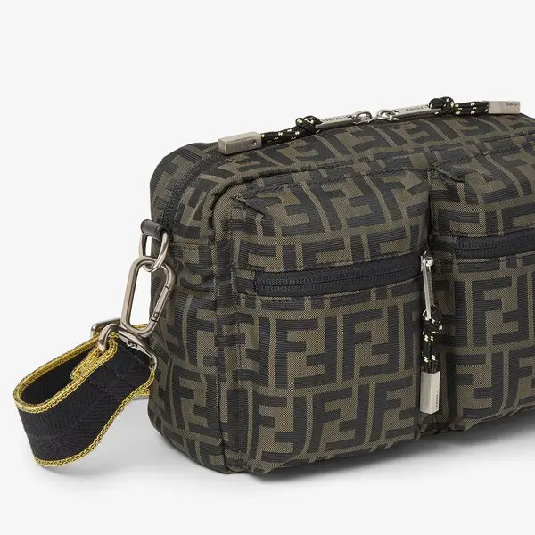 Fendi Camera Case In Technical Fabric With Ff Zucca Motif
