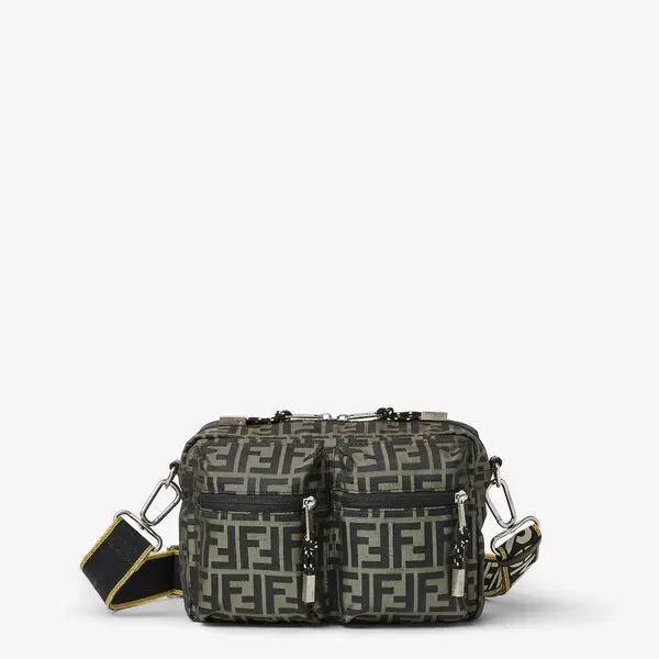 Fendi Camera Case In Technical Fabric With Ff Zucca Motif