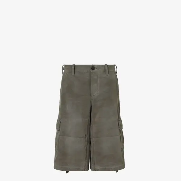 Fendi Patchwork Cotton Trousers - Green
