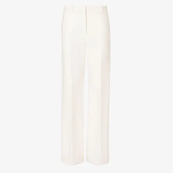 Fendi Ivory Wool Tailored Trousers - White