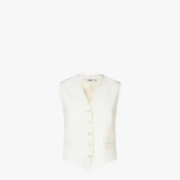 Fendi Wool Gilet - White