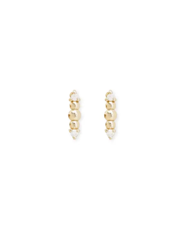 INARI JEWELLERY Icicle Butterfly Clip Earrings In Vermeil White Topaz - Gold