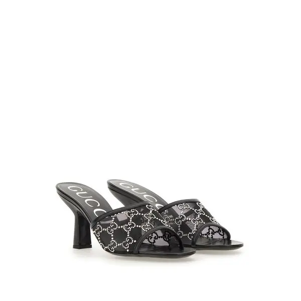 Gucci Gg Crystals Mules - Black