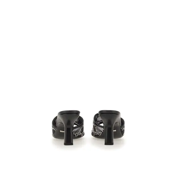 Gucci Gg Crystals Mules - Black