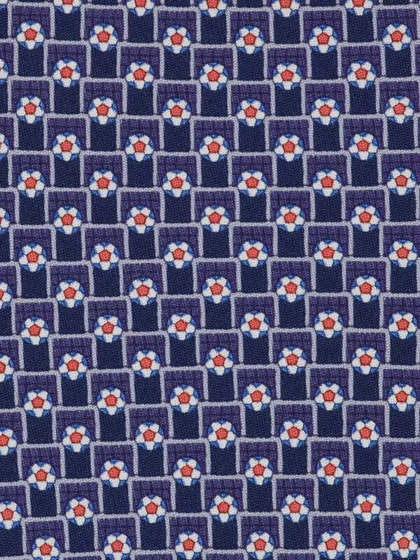FERRAGAMO Printed Silk Neck Tie - Blue