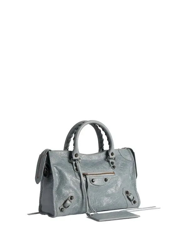 Balenciaga Le City Bag Small In Arena Leather - Blue