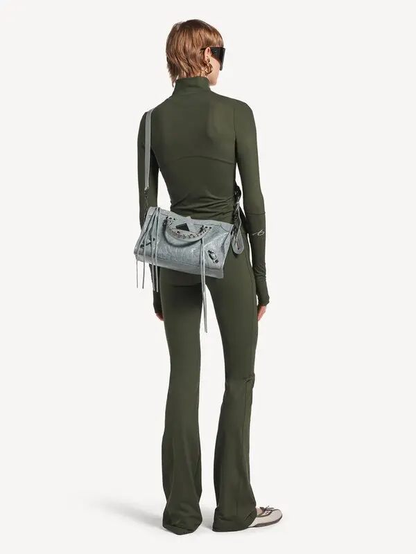 Balenciaga Le City Bag Small In Arena Leather - Blue
