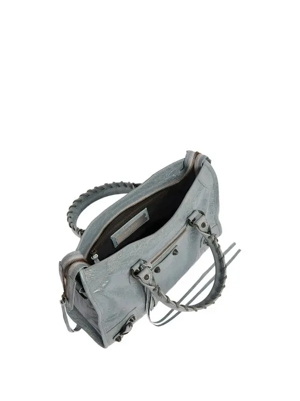 Balenciaga Le City Bag Small In Arena Leather - Blue