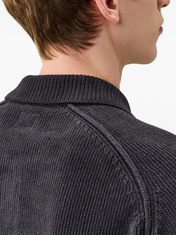 C.P. COMPANY Lens-detail Ribbed Polo Shirt