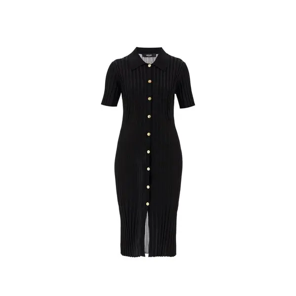 Versace Knitted Mini Dress With Medusa Logo Buttons