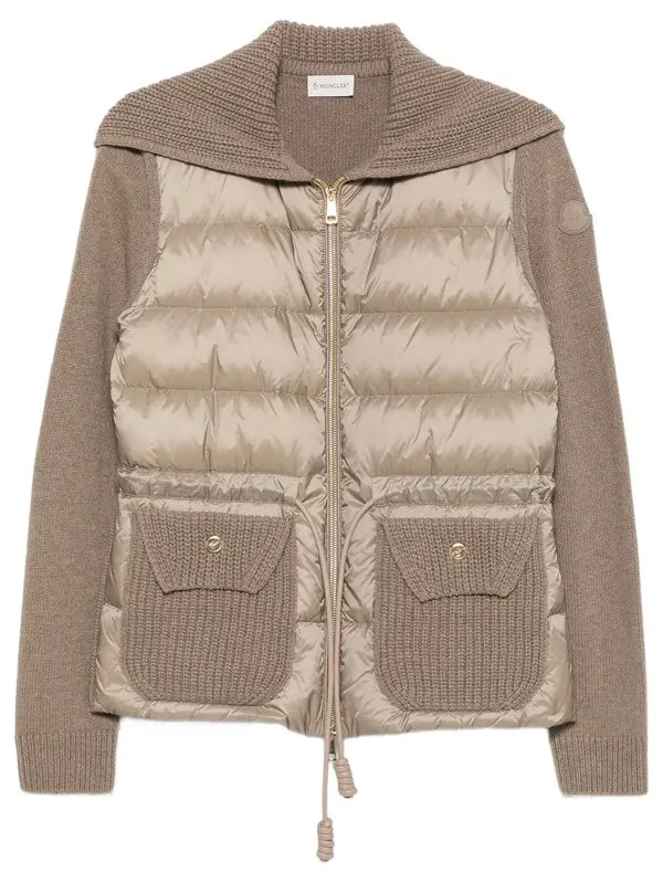 Moncler Wool & Cashmere Blend Padded Zip-up Cardigan