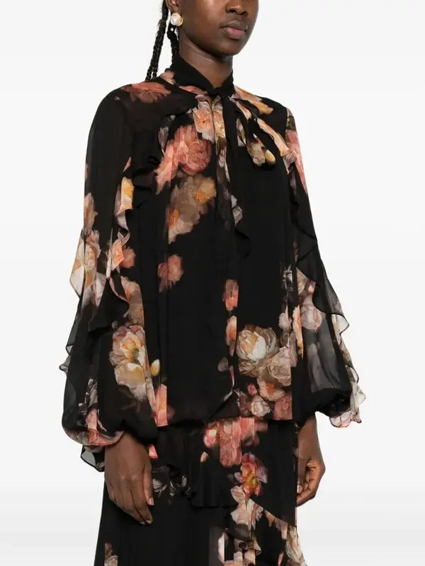Zimmermann Blusa Con Volant Hypnotic