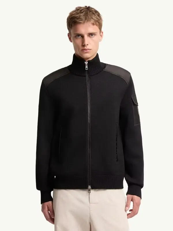 Moncler Padded Wool Zip-up Cardigan