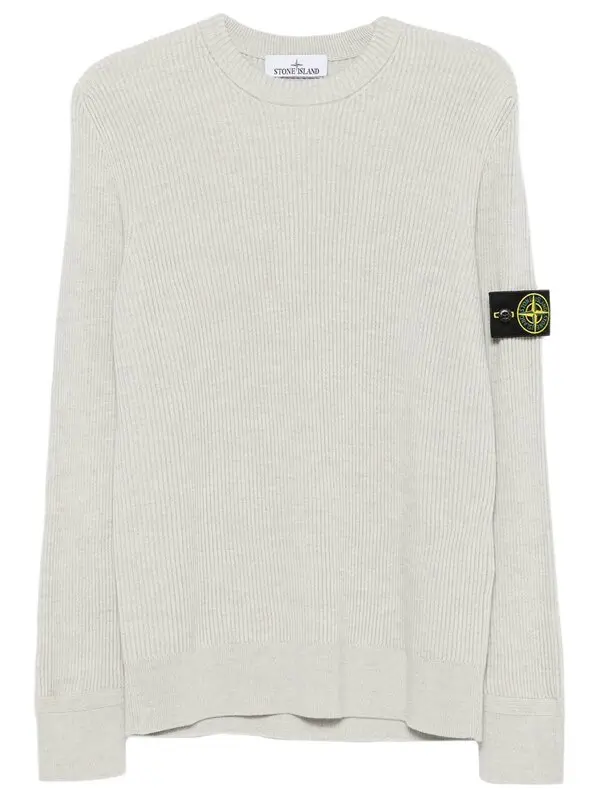 Stone Island Crewneck Sweater With Ribbed Trims - Multicolor