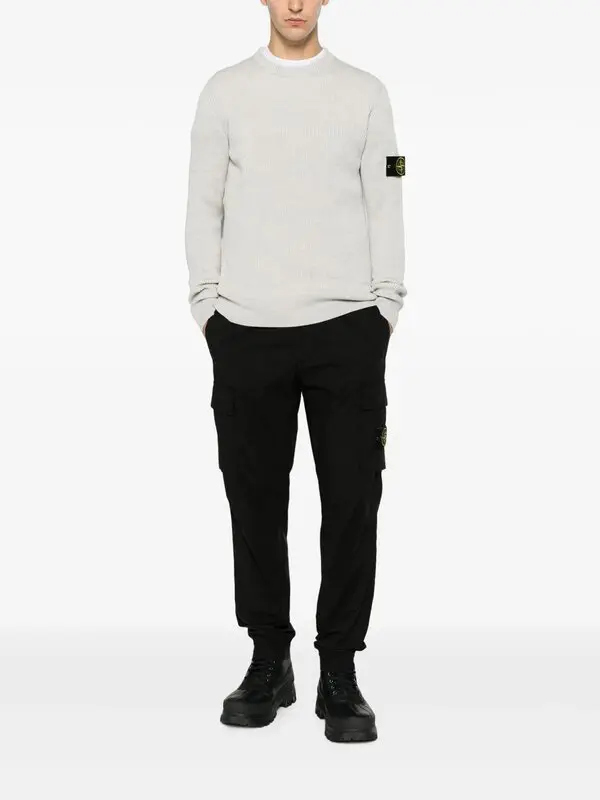 Stone Island Crewneck Sweater With Ribbed Trims - Multicolor