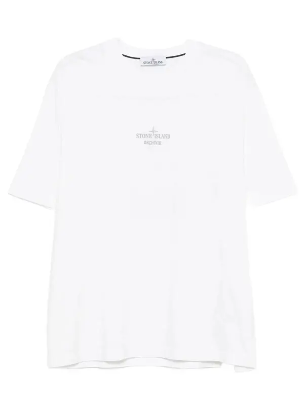 Stone Island Regular Fit T-shirt With `archivio` Print - White