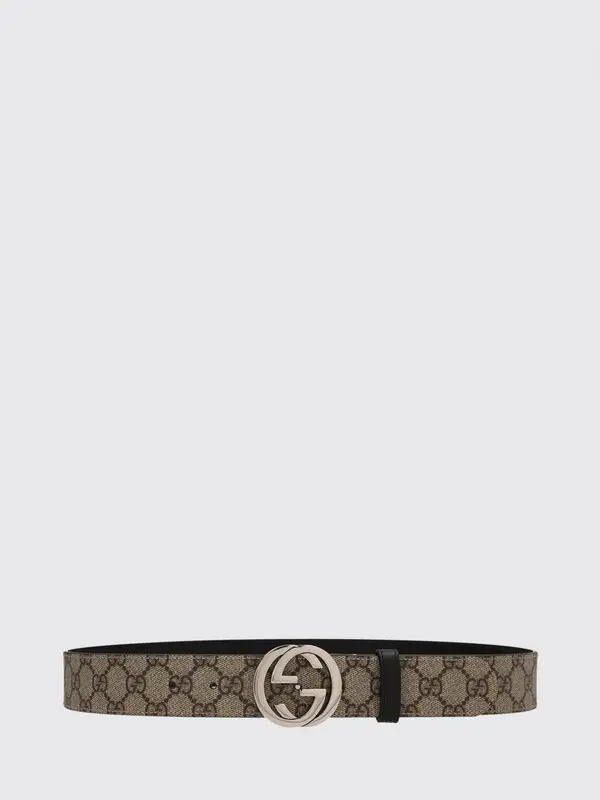Gucci Monogrammed Belt With Interlocking G Buckle - Cream