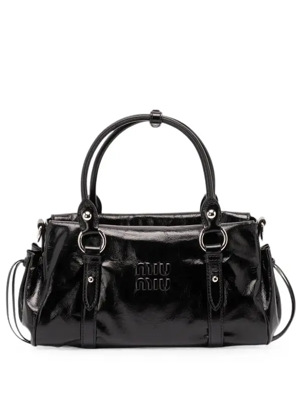 Miu Miu Glossy Leather Handbag - Black