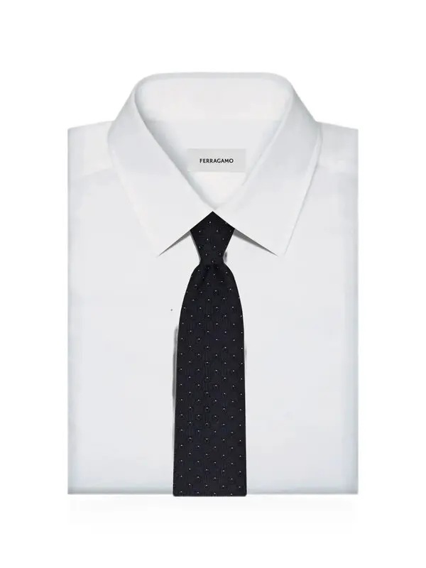 FERRAGAMO Gancini Silk Jacquard Tie