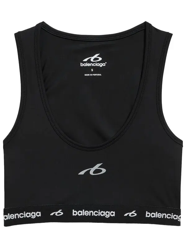 Balenciaga Technical Fabric Bra Tank Top - Black