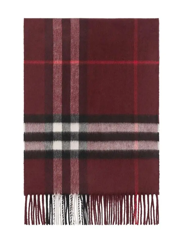 Burberry Check Cashmere Scarf - Red