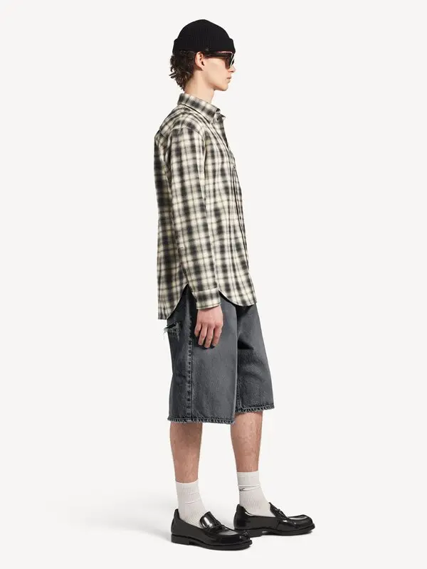 Balenciaga Regular Fit Shirt In Check Cotton Flannel