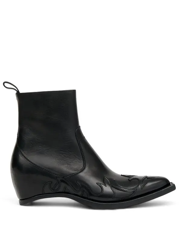 MAISON MARGIELA Western Flame Heel-less Boots - Black
