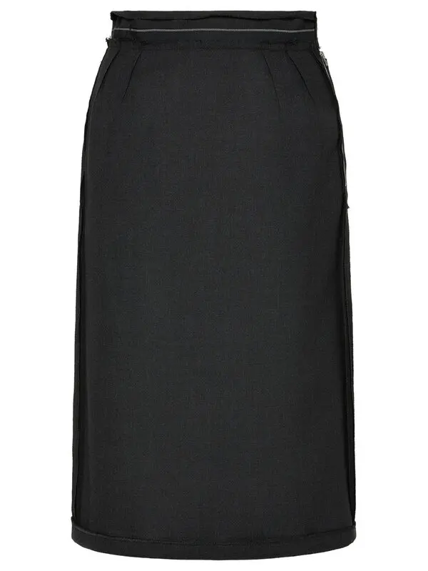 MAISON MARGIELA Wool Midi Skirt - Gray