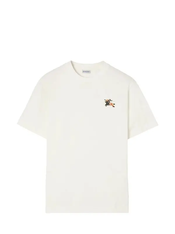 Burberry Check Logo Cotton T-shirt For - White