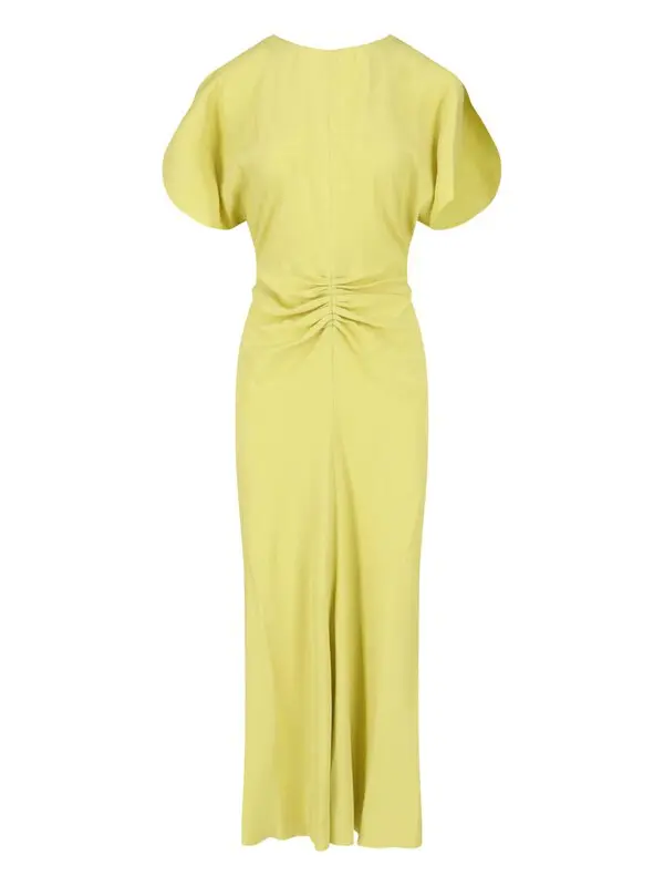 Victoria Beckham Sculpted Satin-feel Mini Dress - Yellow