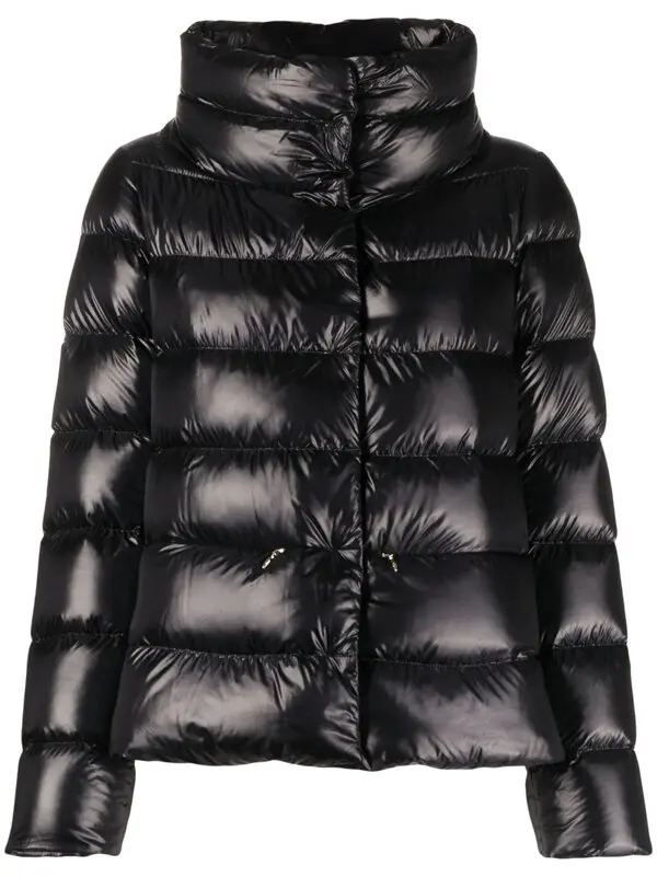 Herno Ultralight Puffer Cape With Funnel Neck - Black