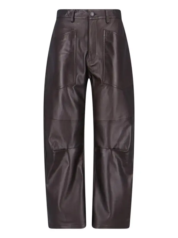 NILI LOTAN High-waist Leather Cargo Pants