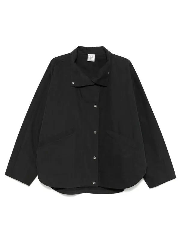 TOTEME Organic Cotton High Collar Parachute Jacket - Black