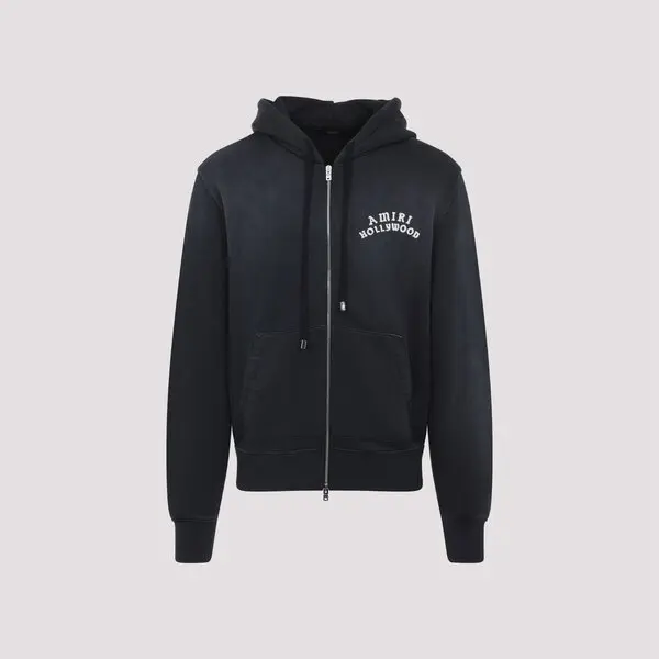 Amiri Hollywood-embellished Zip-up Hoodie - Black